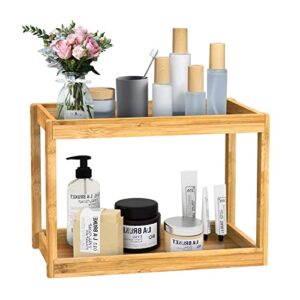 tcjj 2 tier bathroom counter organizer, countertop standing rack cosmetic holder, countertop storage shelf cosmetic organizer holder