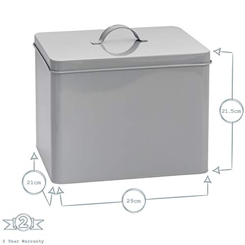 Harbour Housewares 1x Grey Industrial First Aid Box - Retro Chic Vintage Style 2-Tier Steel Medicine Storage Organiser