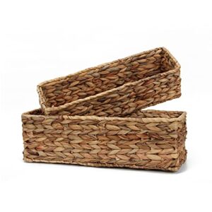 toilet paper basket natural woven bathroom storage organizer basket wicker decorative toilet roll holder tank basket(water hyacinth)