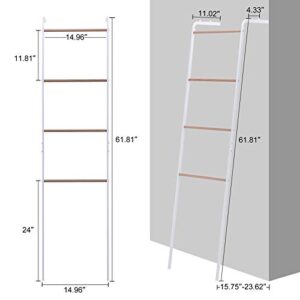 YOUDENOVA Blanket Ladder, 4-Layer Towel Ladder for Bathroom, Throw Blanket Ladder for Living Room, White