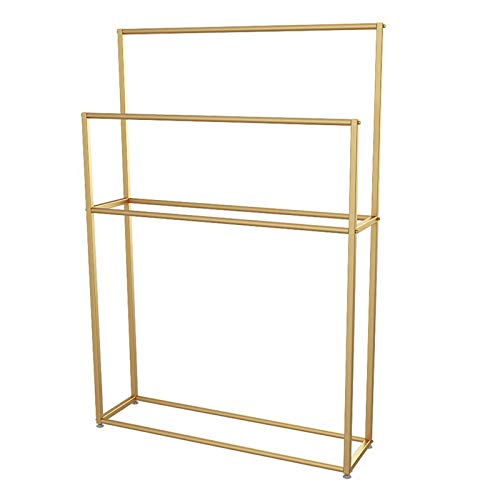 Modern Floor Free Standing Towel Rack Bathroom 4-Bar Towel Holder Stands with Rust-Resistant Finish Gold Towel Rails to Hang Towels Clothing and More