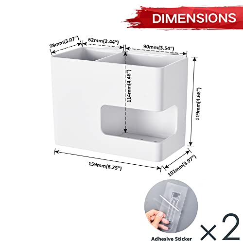 JOMOLA Hair Dryer Holder Adhesive Hair Styling Tool Organizer Bathroom Organizer Under Sink for Blow Dryer Storage Basket Wall Mounted for Cabinet Door White