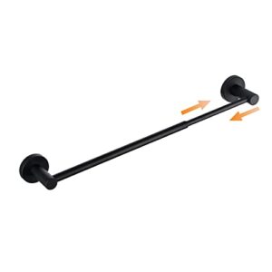 adjustable retractable towel bar 16”to 26”, shunli black bathroom towel rack bath hand towel holder flexible, wall mounted/sus304 stainless steel