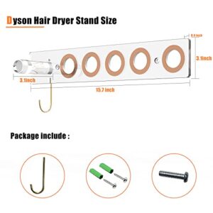 Hairdryer Holder for Dyson HD 08.01.02.03.04, Hole-Free Bracket Acrylic Hair Dryer Storage Bathroom Storage Care Tools (Clear)