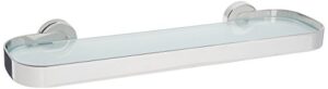 milo contemporary stainless steel glass vanity shelf, chrome