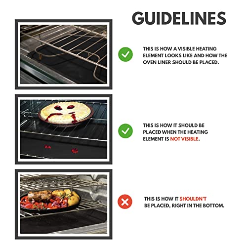 Cooks Innovations Non-Stick Oven Protector Mat - 2 Heavy Duty Nonstick Oven Rack Liners to Protect Convection, Electric, Gas, & Microwave Ovens - BPA & PFOA Free Heat Resistant Baking Mat