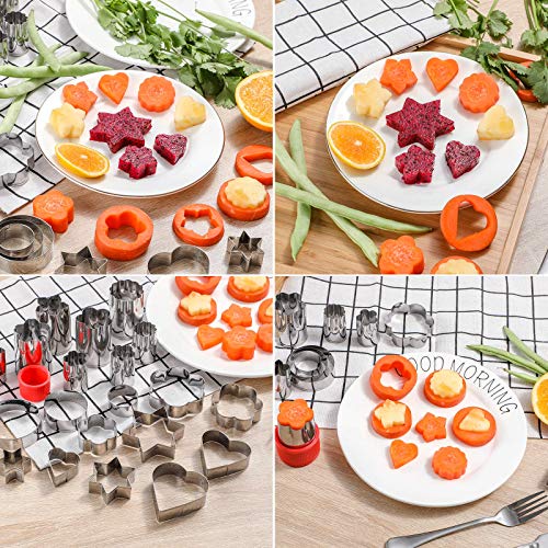 Oneleaf Stainless Steel Cutter Shapes Set,20pcs,Vegetable,Fruit,Mini Pie,Doughnut/Donut,Sandwich,Biscuits,Cookie Metal Easter Fun Cutter Model,For Baking&Decorative Food,Kids,Christmas Holiday Party…