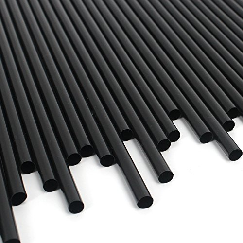 Tomnk 500pcs Black Straws 10.3 Inches Extra Long Plastic Straws Disposable Drinking Straws for Coffee Juice and Cocktail