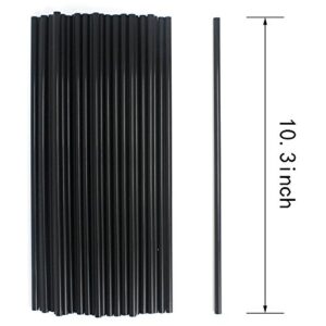 Tomnk 500pcs Black Straws 10.3 Inches Extra Long Plastic Straws Disposable Drinking Straws for Coffee Juice and Cocktail