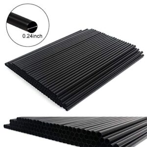 Tomnk 500pcs Black Straws 10.3 Inches Extra Long Plastic Straws Disposable Drinking Straws for Coffee Juice and Cocktail