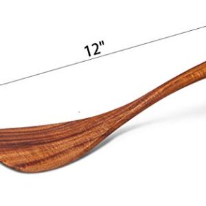 Jilla-hla Wooden Spatula Wooden Turner Acacia Wood,Long Handle Flat Frying Spatula Handmade for Kitchen Cookware (Frying Spatula)