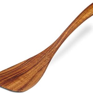 Jilla-hla Wooden Spatula Wooden Turner Acacia Wood,Long Handle Flat Frying Spatula Handmade for Kitchen Cookware (Frying Spatula)