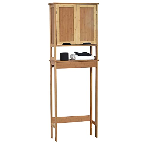 EVIDECO Mahe Free Standing Over The Toilet Space Saver Cabinet Bamboo