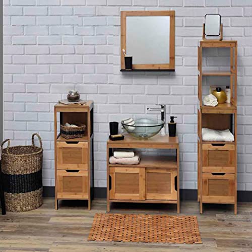 EVIDECO Mahe Free Standing Over The Toilet Space Saver Cabinet Bamboo