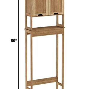 EVIDECO Mahe Free Standing Over The Toilet Space Saver Cabinet Bamboo