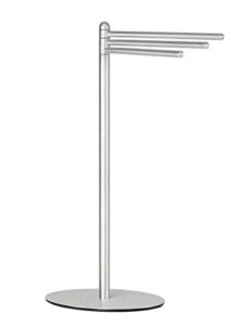 cortesi home noli contemporary 3 swing arm towel stand, brushed aluminum