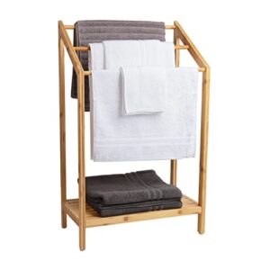 mind reader bali collection, 3-tier graduated bamboo drying rack, brown