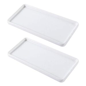 topbathy 2 pcs kitchen dresser bathroom vanity tray ceramic bathroom tray plate jewelry holder for hand towel