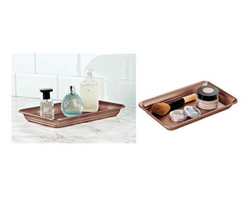 InterDesign Countertop Guest Towel Tray - Bathroom Vanity Organizer, Venetian Bronze