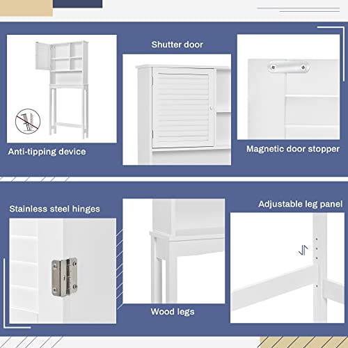 Teeker Home Over-The-Toilet Shelf Bathroom Storage Space Saver with Adjustable Shelf Collect Cabinet