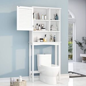 Teeker Home Over-The-Toilet Shelf Bathroom Storage Space Saver with Adjustable Shelf Collect Cabinet