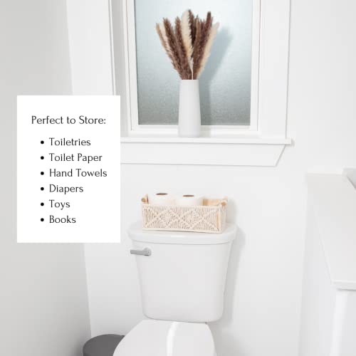 HARPER ROWS Macrame Storage Baskets for Decorative Boho Bathroom - Toilet Paper & Toilet Tank Basket Organizer - Kitchen Pantry Organization Bins - Baby Gift, Nursery Decor – Cute & Durable (Set of 2)