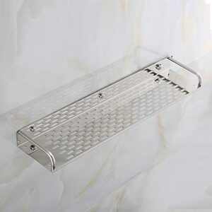 Thwarm Bathroom Tray Stainless Steel Kitchen Single Shelf Wall-Mounted Seasoning Rack Cosmetic Shelf Home Kitchen Wall Hanging Shelves No Rusting Bathroom Storage Racks (Size : 40cm)