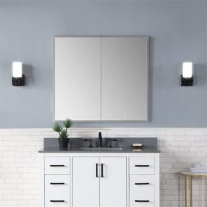 Altair Design Carsoli 36" Clear Glass Surface-Mount/Recessed LED Mirror Medicine Cabinet