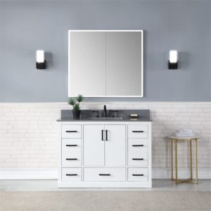 Altair Design Carsoli 36" Clear Glass Surface-Mount/Recessed LED Mirror Medicine Cabinet