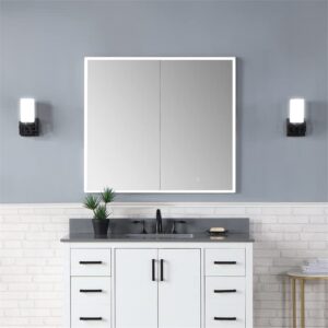 Altair Design Carsoli 36" Clear Glass Surface-Mount/Recessed LED Mirror Medicine Cabinet