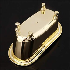 LIUCM Mini Bathtub Sundries Storage Box, Makeup Organizer Container Desktop Storage Bathroom Accessories,Golden