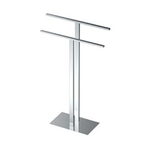 modern floorstanding double 32.50 inch towel holder, chrome