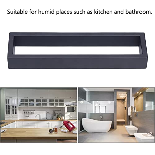 Rectangular Towel Bar, 304 Stainless Steel Rail Towel Rack for Bathroom Wall Mounted Towel Holder, Heavy Duty Towel Hanging Rod Matte Black