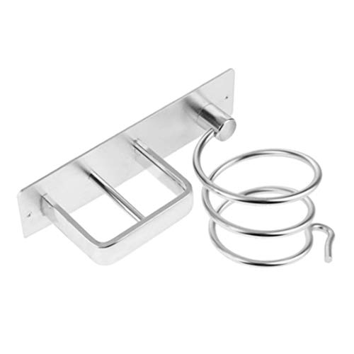 PDGJG Sliver Metal Wall Hair Dryer Holder Cupboard Straighteners Storage Stand Rack Bathroom Accessories