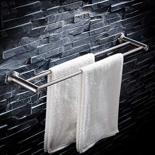 -Shelf Balcony Bathroom Towel Rail,Towel Rack Bathroom Towel Bar Double,Towel Rack,Bathroom Shelf,Sweat Towel Holder/40Cm