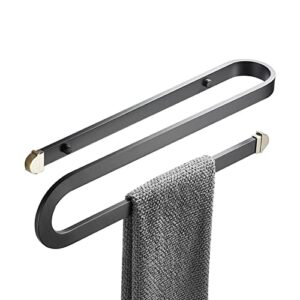 -shelf bathroom towel bar,wall mounted hand towel,space aluminum towel holder hangers heavy duty storage bath accessories bathroom balcony shelves/black/1 pcs