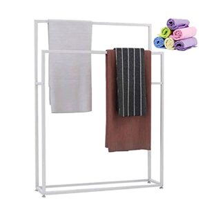 -shelf balcony bathroom freestanding towel rack,metal bathroom towel holder stand floor,rust-proof towel hanger stand for kitchen,outdoor pool,indoor/white/65 * 20 * 110cm