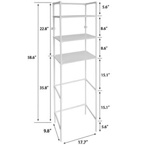 SEMOFO Over The Toilet Storage Organizer,3-Tier Bathroom Storage Shelves Rack with Metal Frame Above Toilet Bathroom Storage Rack Shelf Free Standing Bathroom Organizer