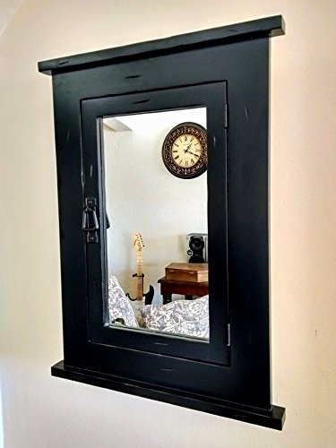 ZyduzscAT KeepRepel Primitive Black Mission Recessed Medicine Cabinet/Rustic/Solid Wood & Handmade