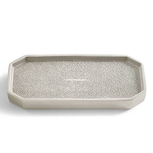 Kassatex Unisex Shagreen Bath Accessories Tray Porcelain/Grey