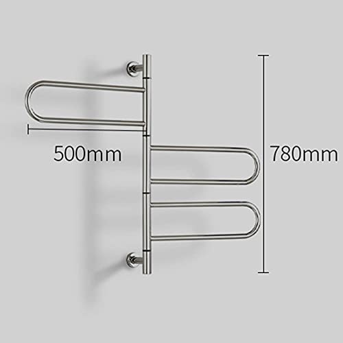 Heated Towel Rack, Plug in Towel Warmer Radiator, U Shaped Towel Rack 180 Degree Rotation 304 Stainless Steel Heated Towel Rail, Wall Mounted Electric Drying Rack,Black ，Electric Towel Warmer