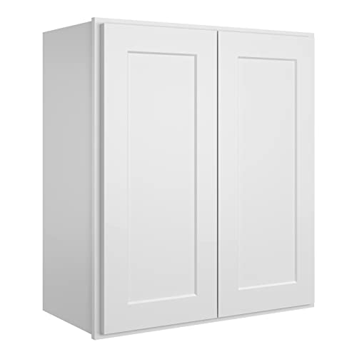 LOVMOR Wall-Mounted Bathroom Cabinet, 2-Doors Medicine Cabinet, Bathroom Cabinet Wall Mounted with Adjustable Shelves & Soft-Close Door, 12" D*27" W*42" H