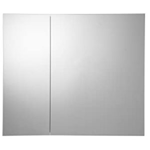 Croydex Williams Bi-View Recessed or Surface Mount, Hang 'n' Lock Easy Installation Medicine Cabinet, 30W x 26H, Aluminum