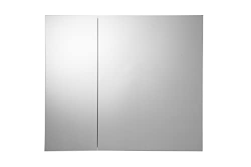 Croydex Williams Bi-View Recessed or Surface Mount, Hang 'n' Lock Easy Installation Medicine Cabinet, 30W x 26H, Aluminum