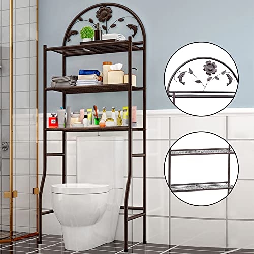 Gdrasuya10 3-Tier Over The Toilet Storage Rack Bathroom Organizer Shelf Space Saver,Bathroom Storage Over The Toilet Black