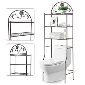 Gdrasuya10 3-Tier Over The Toilet Storage Rack Bathroom Organizer Shelf Space Saver,Bathroom Storage Over The Toilet Black