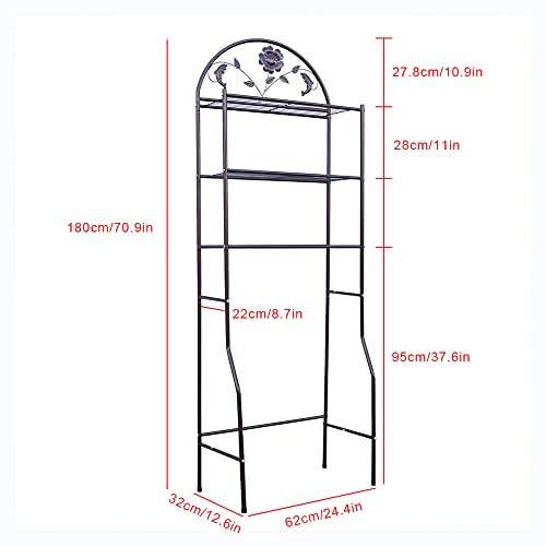 Gdrasuya10 3-Tier Over The Toilet Storage Rack Bathroom Organizer Shelf Space Saver,Bathroom Storage Over The Toilet Black