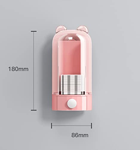 Automatic Cotton Pad Dispenser Wall-mounted Cotton Pad Holder Cotton Pad Organizer Press Out Cotton Square Holder Cotton Pad Round Holder Makeup Organizer for Pads Cotton Round Dispenser (Pink)