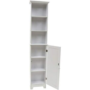 Redmon Shaker Style Tall Floor Shelf with Lower Cabinet, White