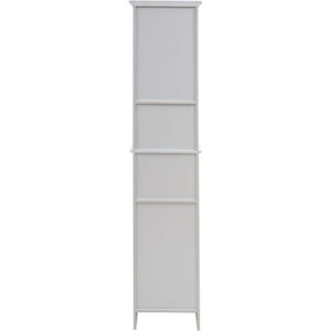 Redmon Shaker Style Tall Floor Shelf with Lower Cabinet, White